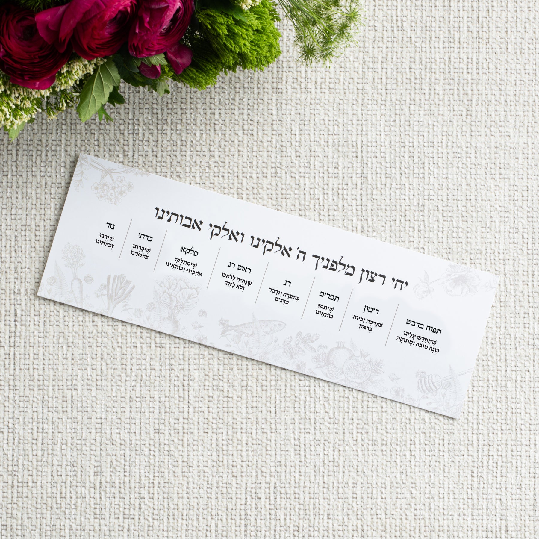 Toile Rosh Hashana Simanim Cards – Parfetty